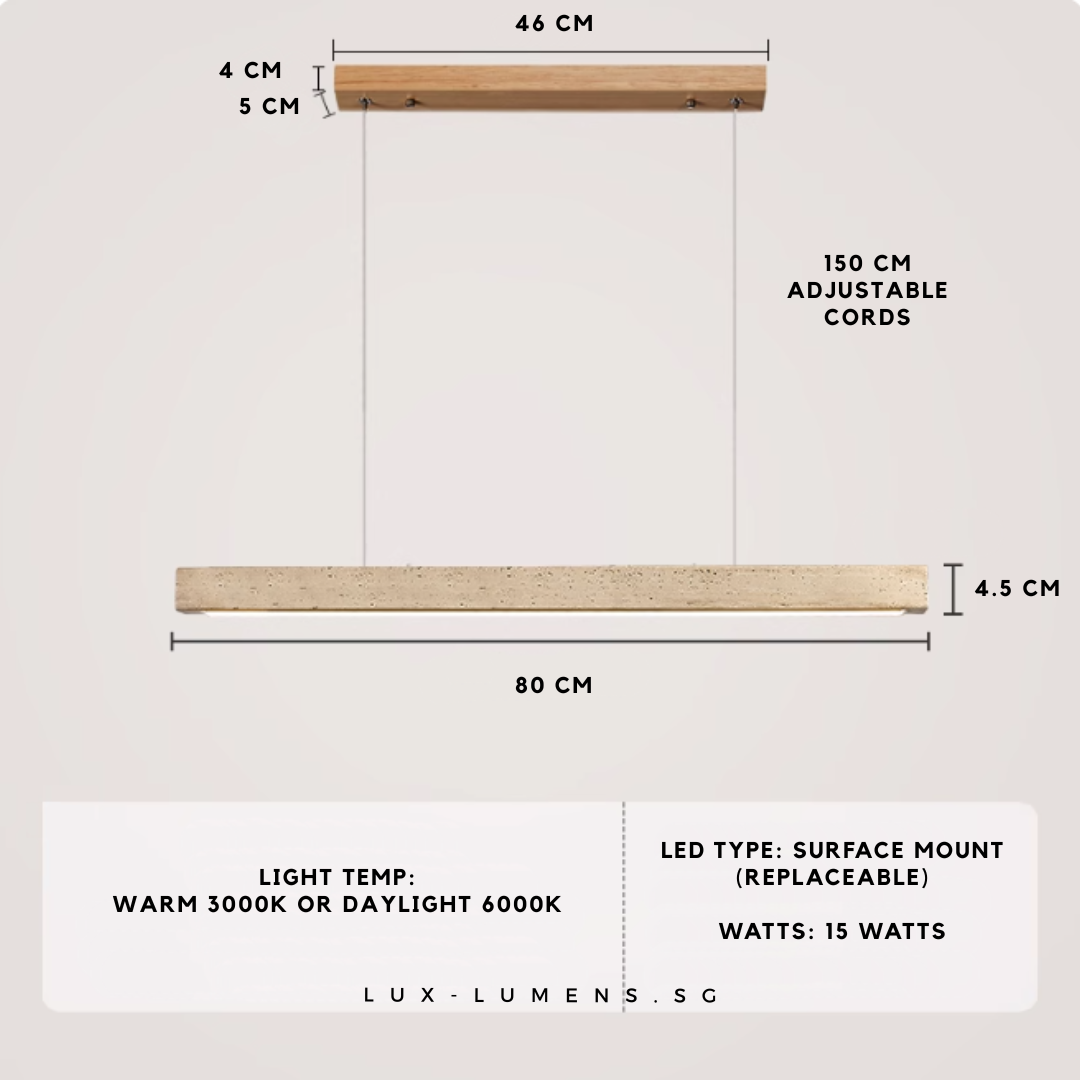 Chashi - Travertine Pendant Light – Lux-lumens
