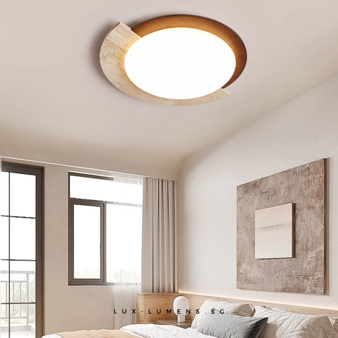 Dashi - Travertine LEDs Ceiling Lamp – Lux-lumens