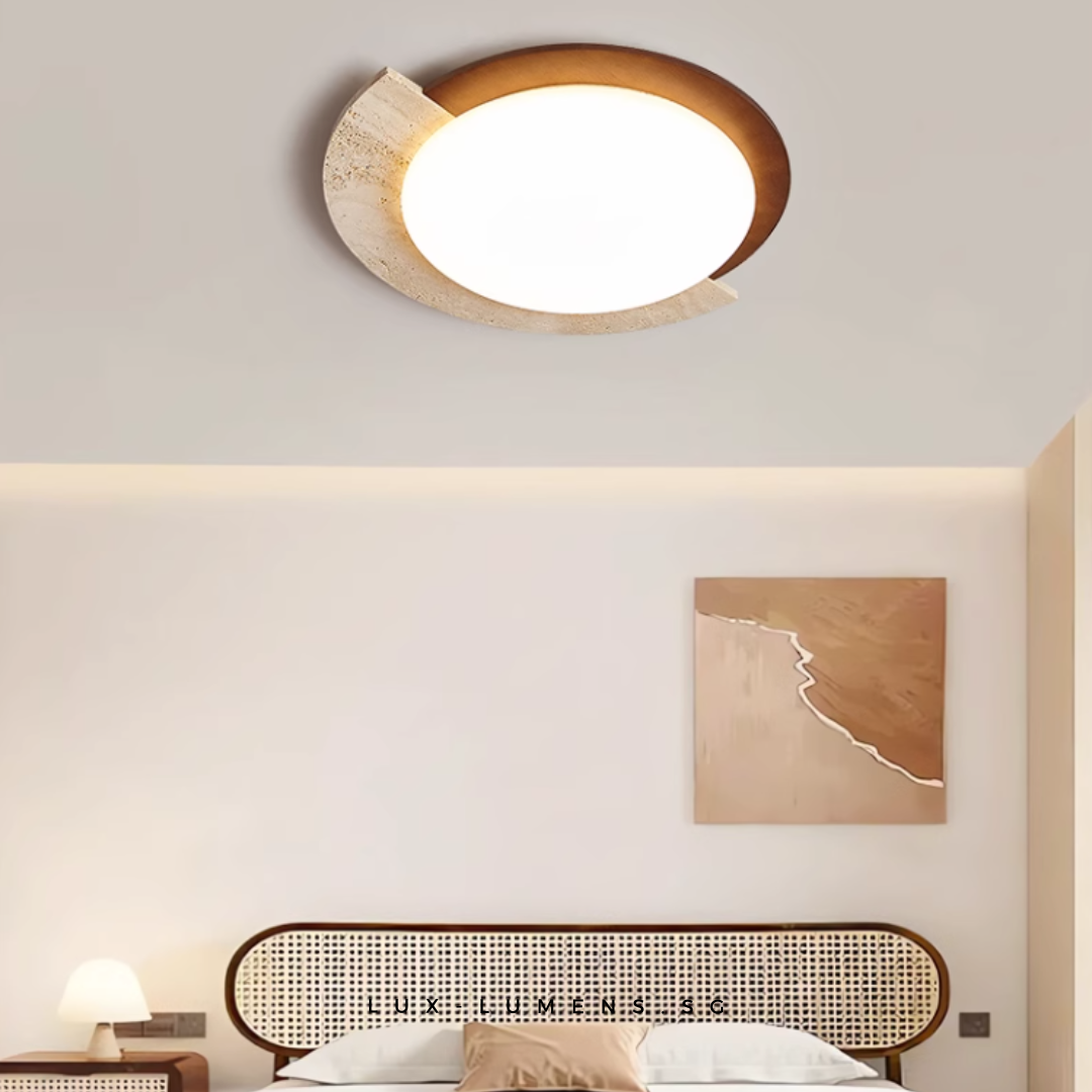Dashi - Travertine LEDs Ceiling Lamp – Lux-lumens