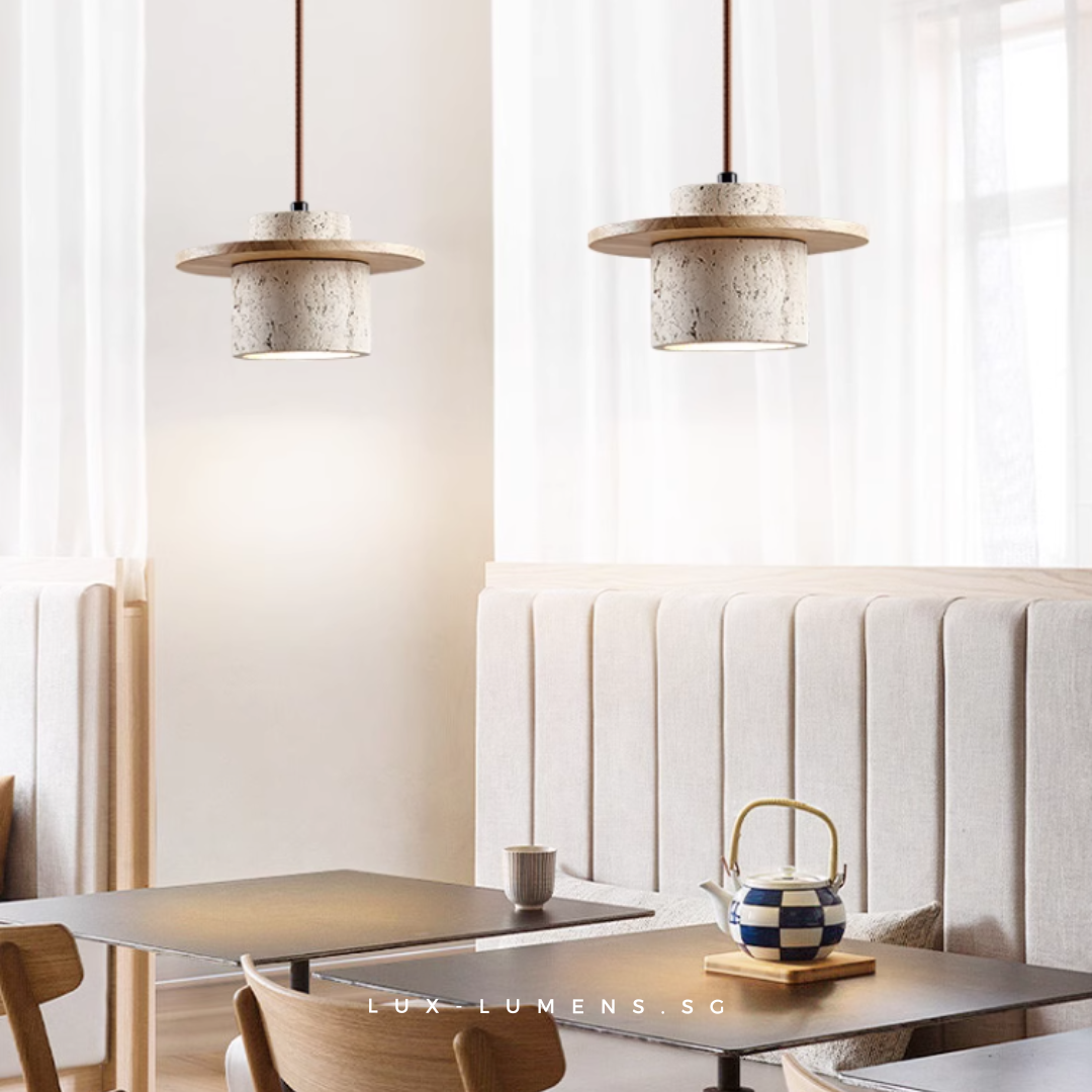 Dashi - Travertine Pendant Light – Lux-lumens