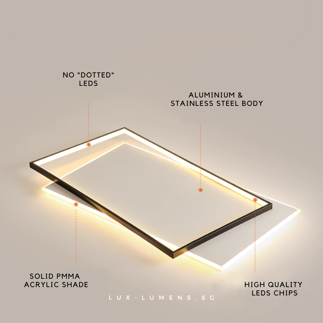 Verso - Rectangle LEDs Ceiling Light – Lux-lumens