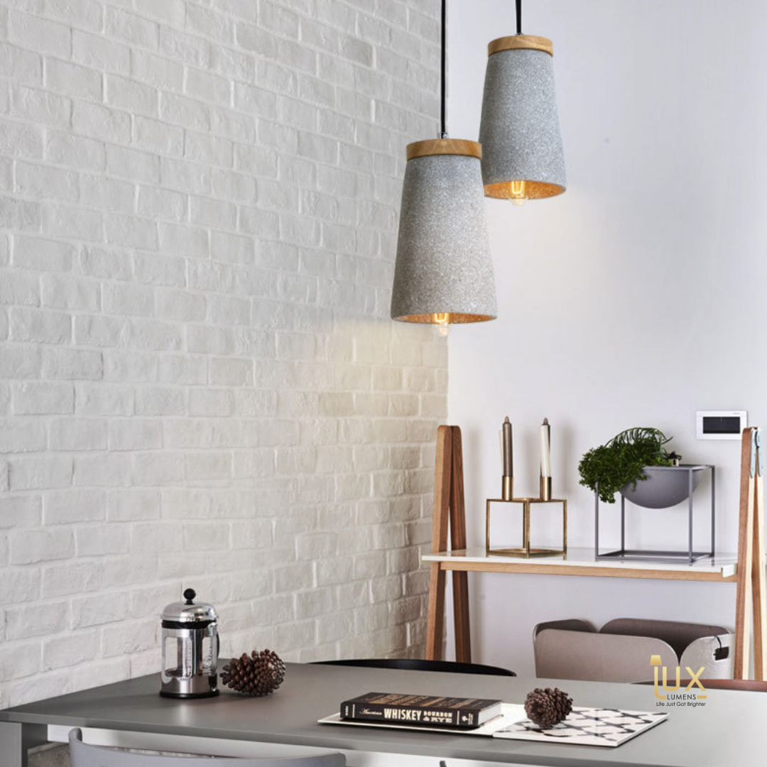 Atticus - Industrial Cement Pendant Light – Lux-lumens