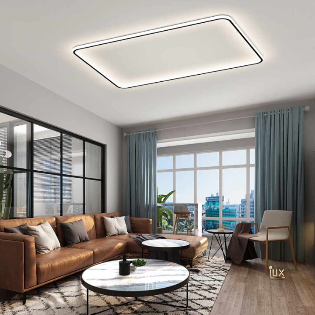 Rectangular Ceiling Light Lenses Minimalist Linear Wooden Pendant LED