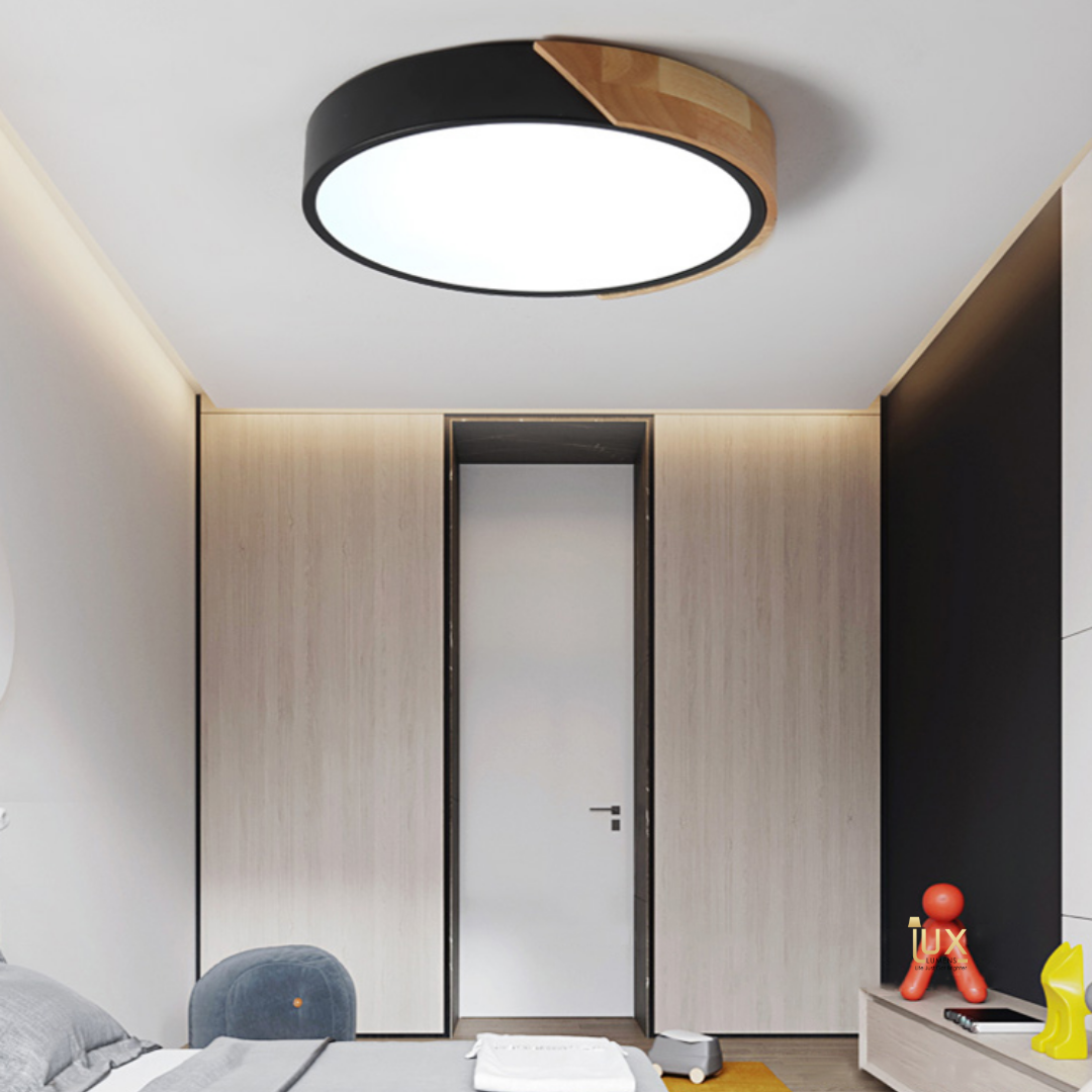 Macaron-Wood | Round LED Ceiling Light – Lux-lumens