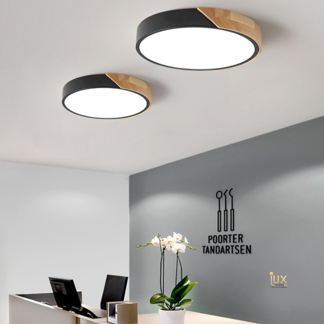 Macaron-Wood | Round LED Ceiling Light – Lux-lumens